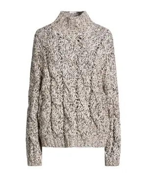 Brunello Cucinelli Thick-knit Turtleneck Long-sleeve Top - Ivory
