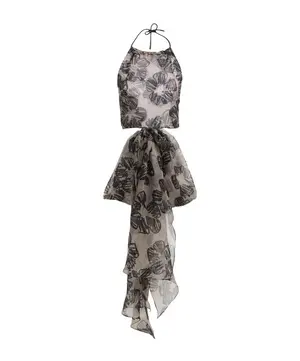 Max Mara Sleeveless Floral Print Top - Grey