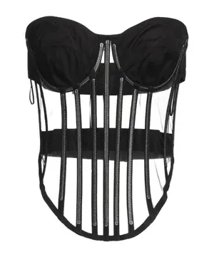 Dolce & Gabbana Solid-colored Fishnet Sleeveless Crop Top - Black