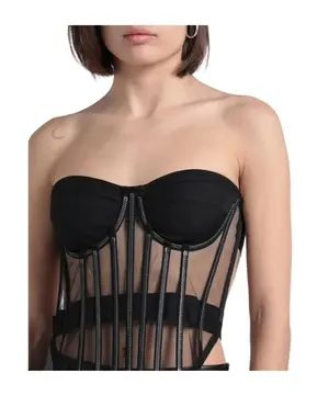 Dolce & Gabbana Solid-colored Fishnet Sleeveless Crop Top