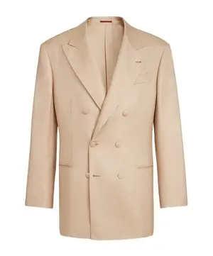 Brunello Cucinelli Peaked-lapels Double-breasted Blazer - Camel-colored