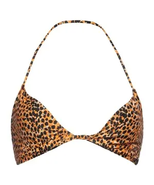 GANNI Leopardprint Triangle Bikini Top - Orange