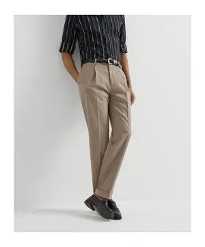 Brunello Cucinelli Mouliné Pleated Trousers