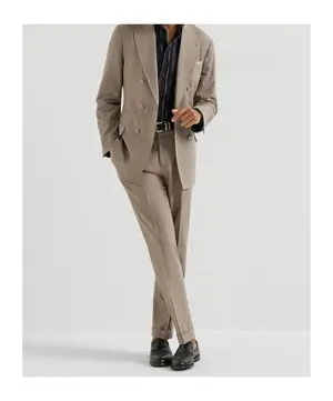 Brunello Cucinelli Mouliné Pleated Trousers