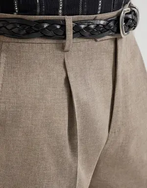 Brunello Cucinelli Mouliné Pleated Trousers