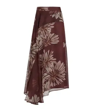 Brunello Cucinelli Bloom Printed Skirt - Red