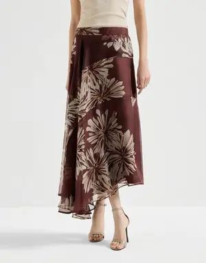 Brunello Cucinelli Bloom Printed Skirt
