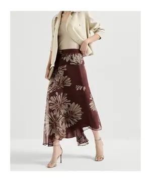 Brunello Cucinelli Bloom Printed Skirt