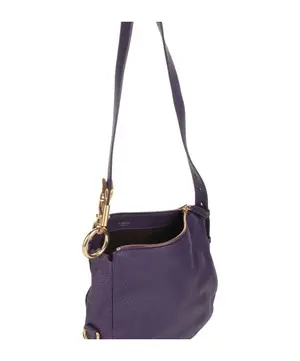 Burberry Solid Color Lychee Grain Shoulder Bag