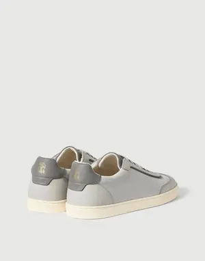 Brunello Cucinelli Suede And Polished Calfskin Sneakers