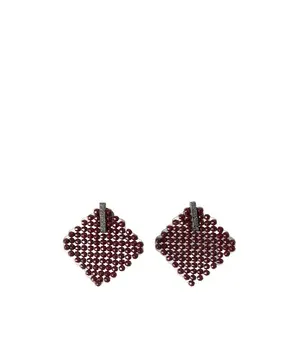 Brunello Cucinelli Hematite And Sterling Silver Earrings - Red