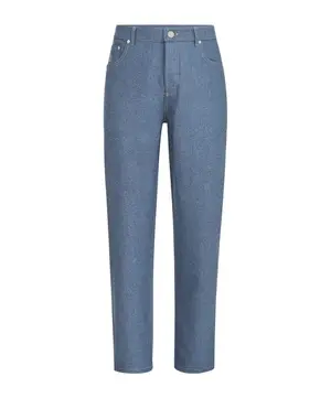 Brunello Cucinelli Virgin Wool Flannel Five-pocket Trousers - Blue
