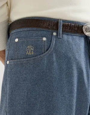 Brunello Cucinelli Virgin Wool Flannel Five-pocket Trousers