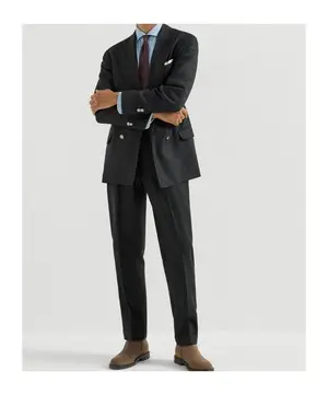 Brunello Cucinelli Virgin-wool Mouliné Twill Trousers With Pleat