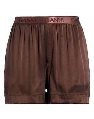 GANNI Satin Shorts - Red