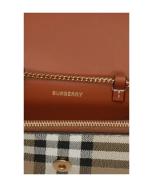 Burberry Check Pattern Chained Wallet