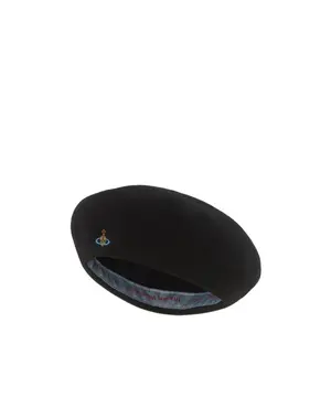 VIVIENNE WESTWOOD Logo Beret - Black