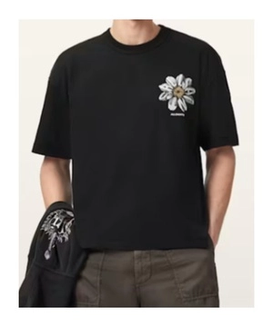 ALLSAINTS Petals Floral-print T-shirt - Washed Black