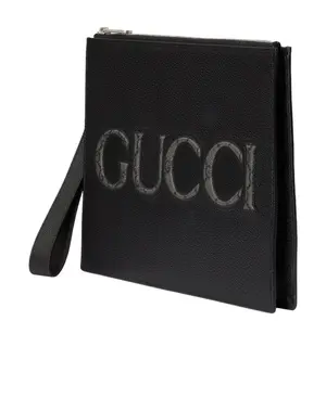 Gucci Logo Patch Clutch Bag