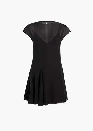 Khaite Silk Cap-sleeved Minidress - Black
