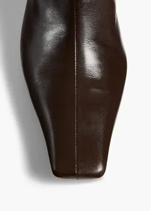 Khaite Ona Ankle Boot In Glazed Leather