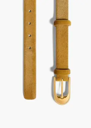 Khaite Dome Belt In Haircalf With Gold