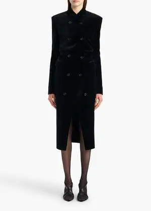 Khaite Rolon Coat In Velvet
