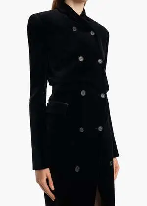 Khaite Rolon Coat In Velvet