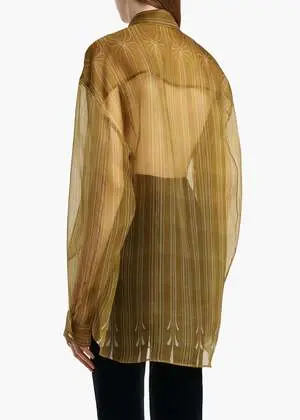 Khaite Goya Silk Organza Shirt - Monkey Print