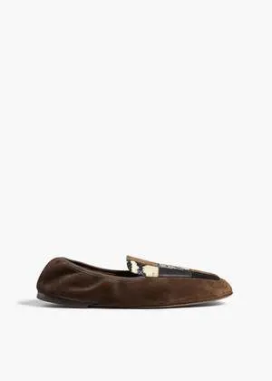 Khaite Zoe Patchwork Flat - Chocolate