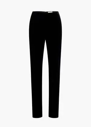 Khaite Ryden Pant In Velvet - Black