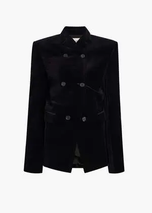 Khaite Rolo Velvet Jacket - Black