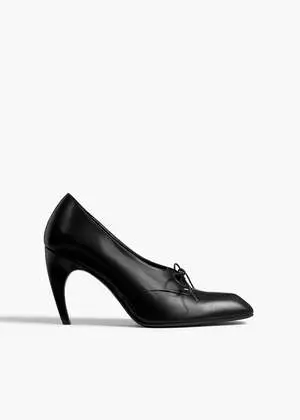 Khaite Colt Pump In Glazed Leather - Black