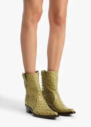 Khaite Clive Ankle Boot In Ostrich