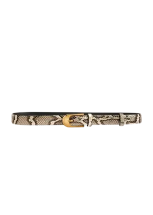 Khaite Python Dome Belt With Gold Hardware - Natural