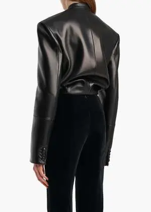 Khaite York Jacket With Cord Embroidery In Leather
