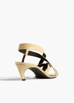 Khaite Sadie Kitten Heel Sandal In Glazed Leather