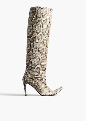 Khaite KHAITE Marlene Leather Knee-High Boot Natural