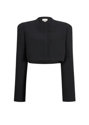 Khaite Samo Cropped Crepe Jacket - Black