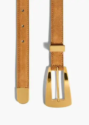 Khaite Small Lucca Belt In Suede With Gold