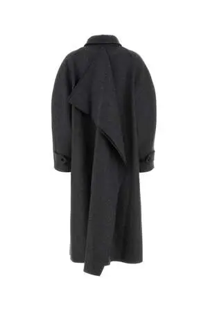JIL SANDER Dark Grey Wool Blend Coat