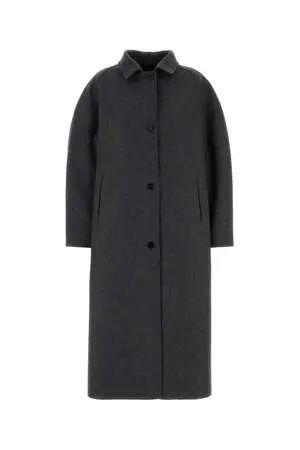 JIL SANDER Virgin Wool Blend Overcoat - Gray