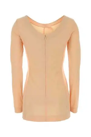 Miu Miu Bow Detail Long Sleeve Mini Dress