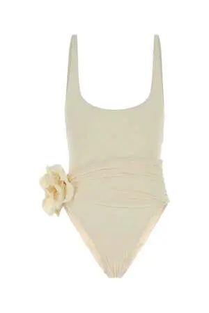 Magda Butrym Cream Stretch Nylon Blend Swimsuit - Yellow