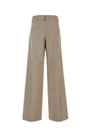 Brunello Cucinelli Gold Stretch Polyester Blend Palazzo Pant