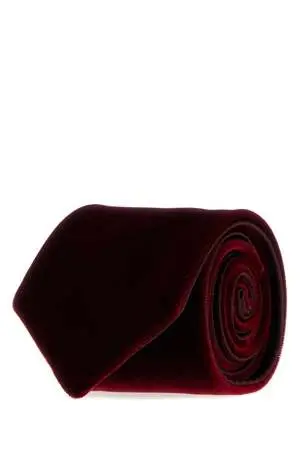 Giorgio Armani Burgundy Stretch Velvet Tie - Red