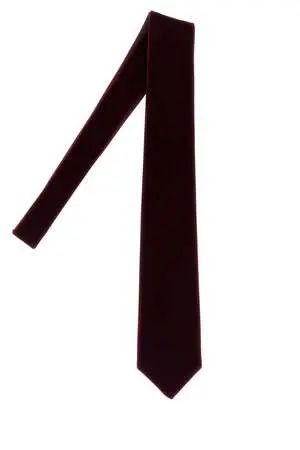 Giorgio Armani Burgundy Stretch Velvet Tie - Red