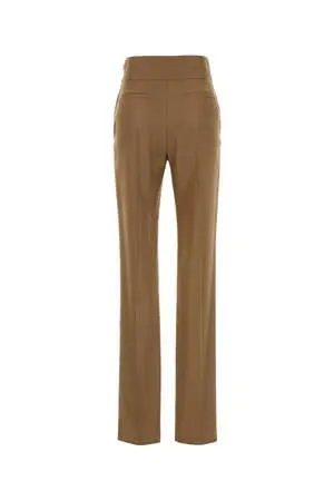 Valentino Garavani Camel Silk And Wool Pant