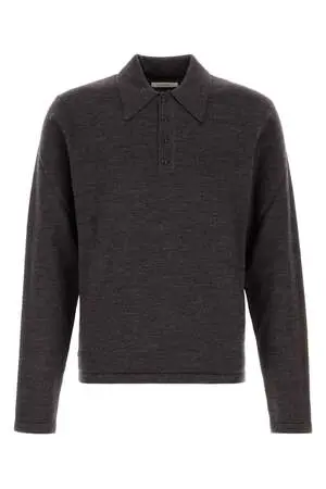 LEMAIRE Chocolate Wool Polo Shirt - Brown