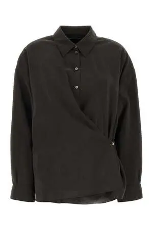 LEMAIRE Dark Silk Blend Shirt - Brown